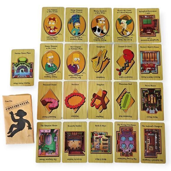 Hasbro | Toys | The Simpsons Clue Game Cards Case File Replacement ...